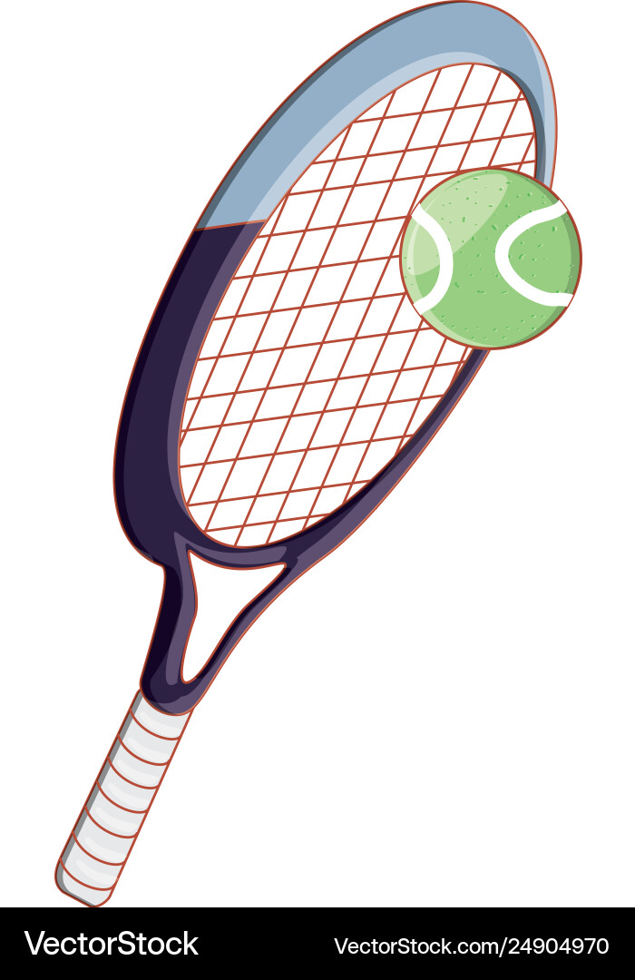 Racket with ball tennis isolated icon Royalty Free Vector