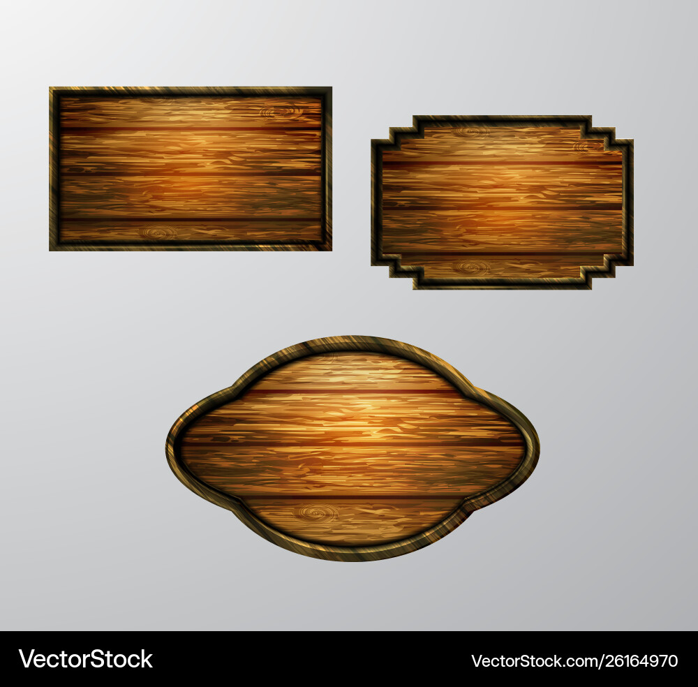 Realistic wooden signboard Royalty Free Vector Image