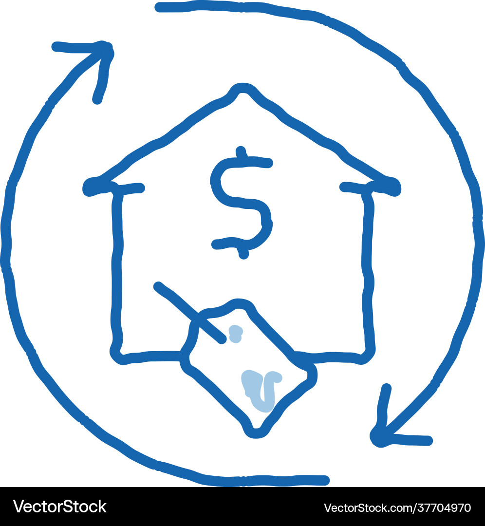 Repeat home financing percentage doodle icon hand Vector Image