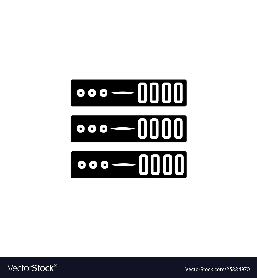 Server Data Web Hosting Isolated Flat Web Mobile Vector Image
