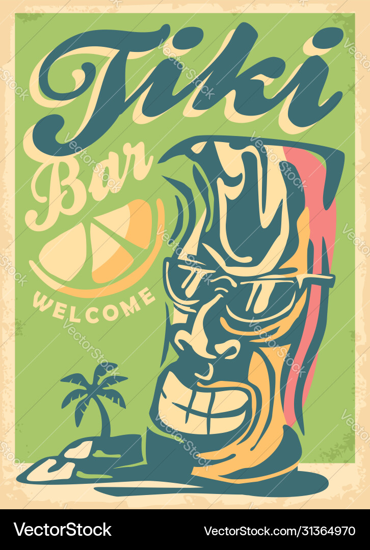 Tiki mask mascot with sunglasses Royalty Free Vector Image