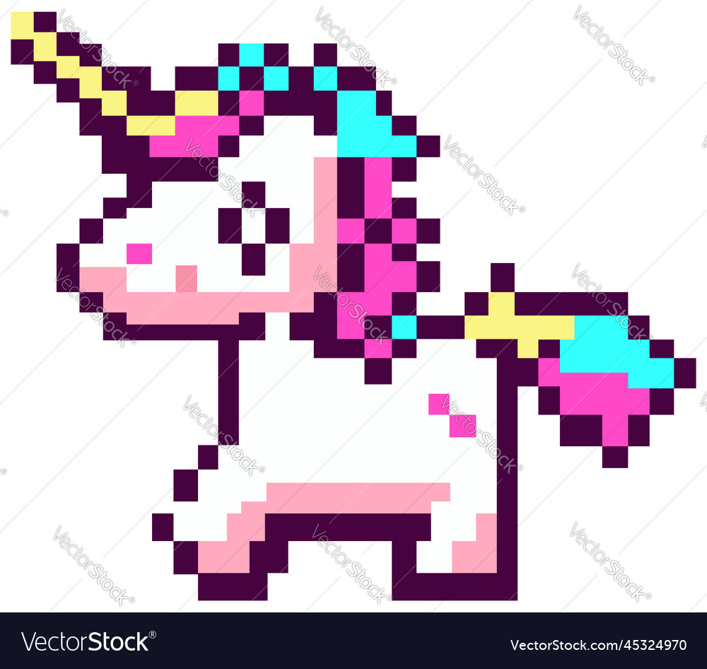 Unicorn pixel art Royalty Free Vector Image - VectorStock Unicorn pixel art Royalty Free Vector Image - VectorStock