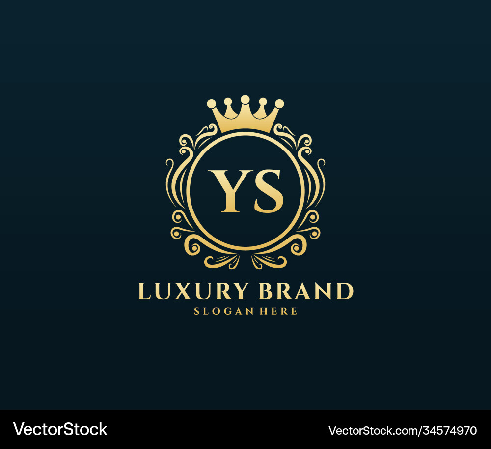 Ys initial letter gold calligraphic feminine Vector Image