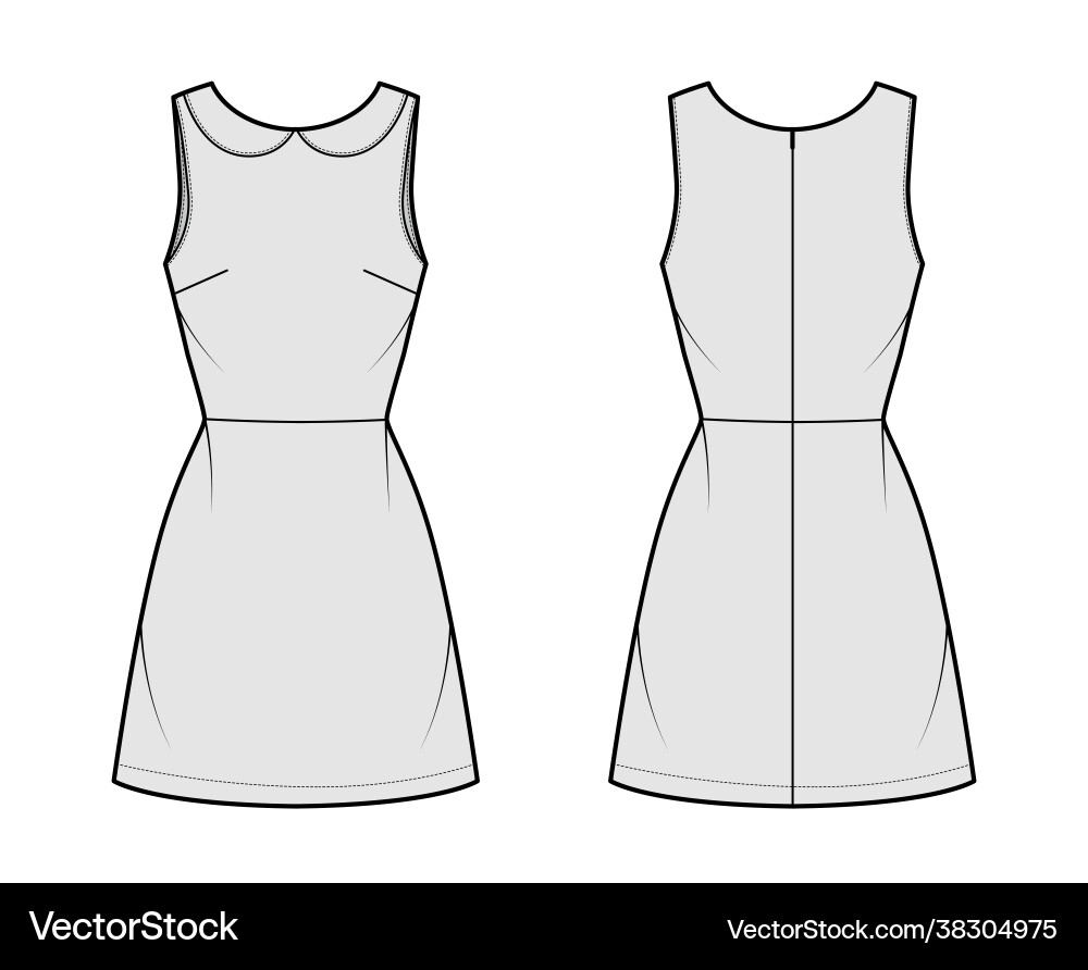 Dress a-line technical fashion Royalty Free Vector Image