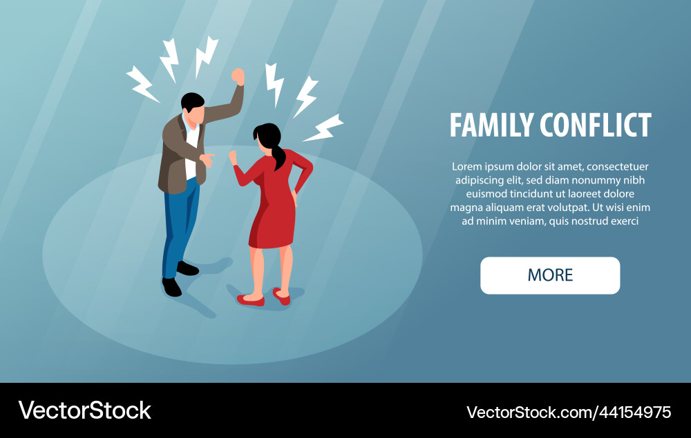 Family conflict isometric Royalty Free Vector Image