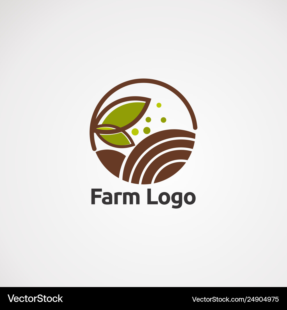 Farm logo icon element and template for company Vector Image