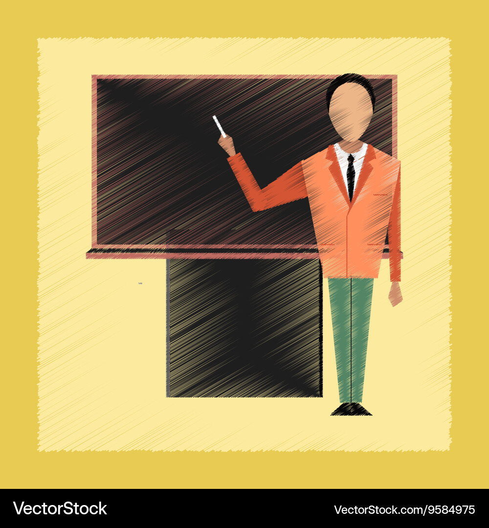 Flat shading style icon male teacher Royalty Free Vector