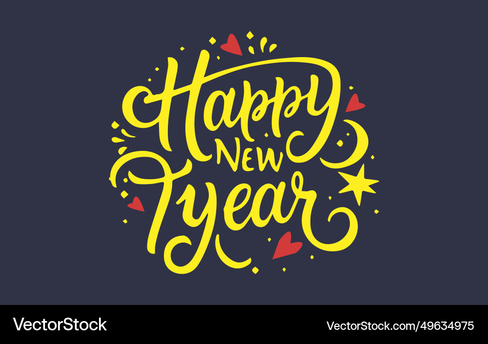 Happy new year text for greetings card Royalty Free Vector