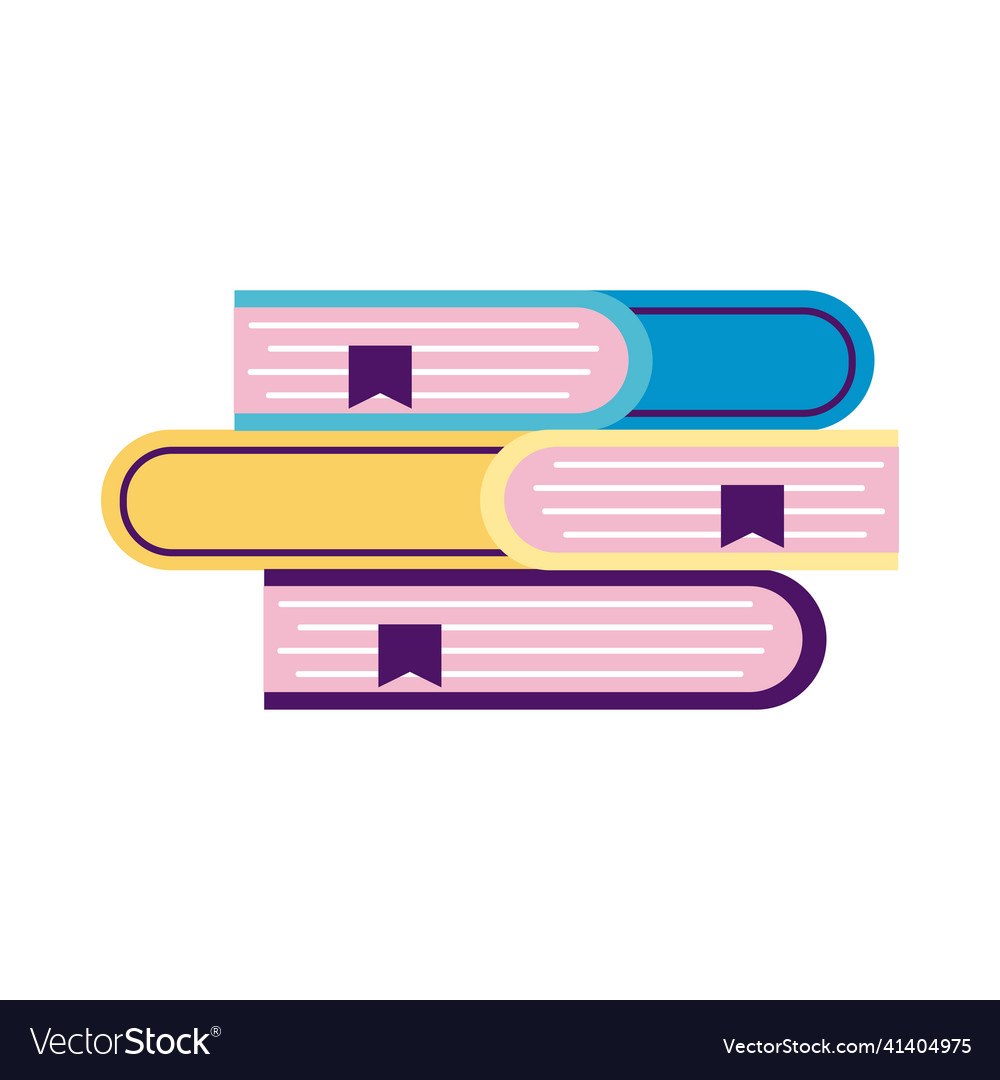 Pile text books Royalty Free Vector Image - VectorStock