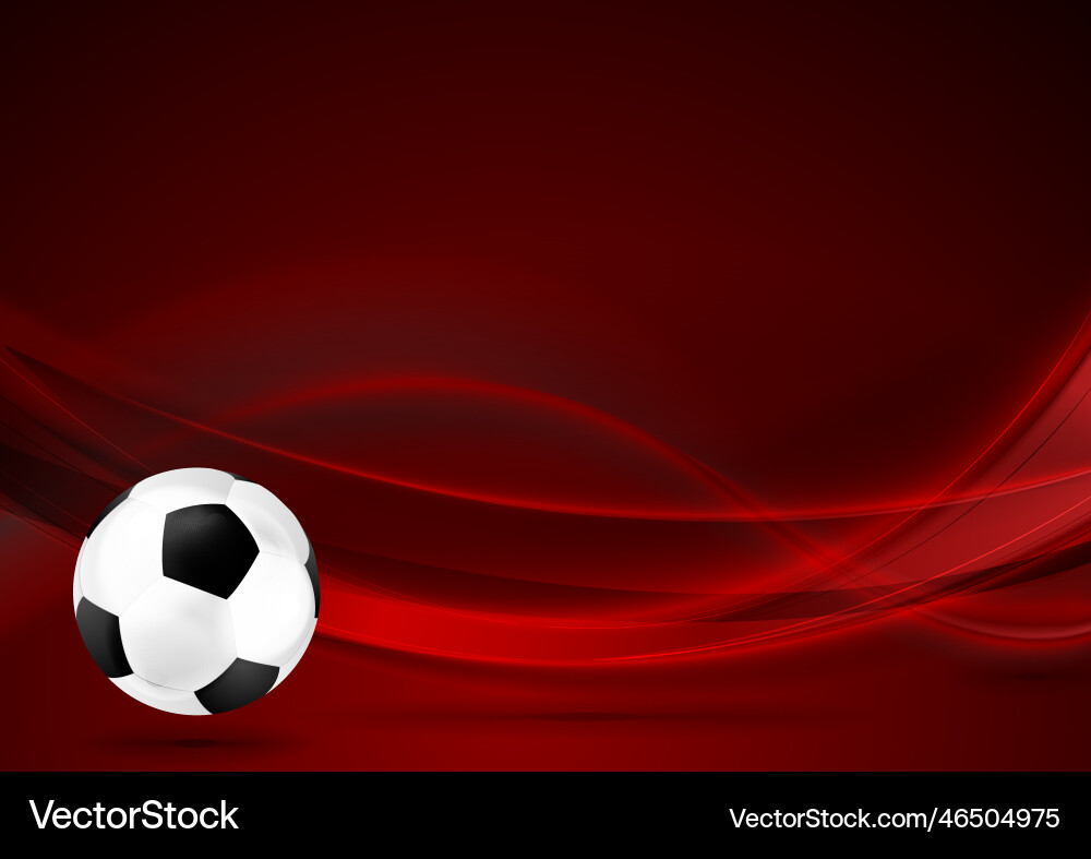Red wavy football background Royalty Free Vector Image