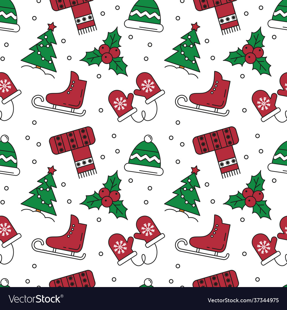 Seamless pattern with christmas icons Royalty Free Vector
