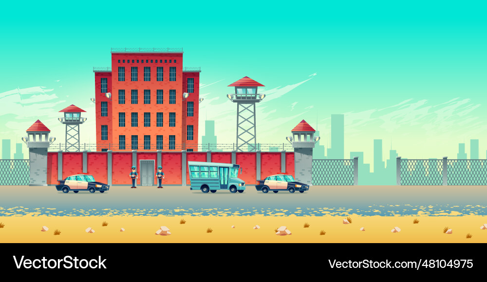 Transporting prisoners to jail concept Royalty Free Vector