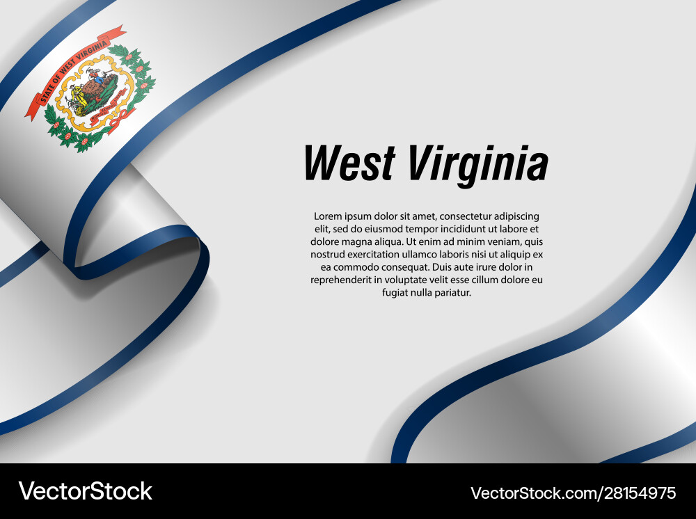 Waving ribbon or banner with flag Royalty Free Vector Image