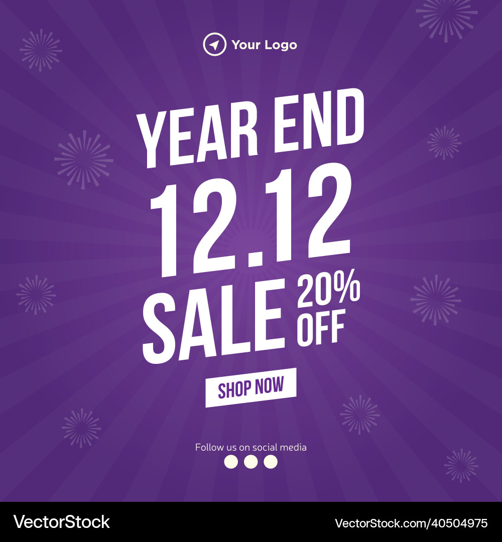Year end sale banner design Royalty Free Vector Image