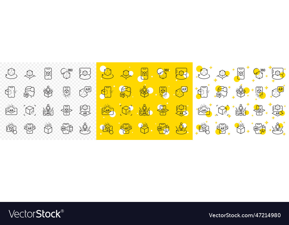 Augmented reality line icons vr simulation Vector Image Augmented reality line icons vr simulation Vector Image