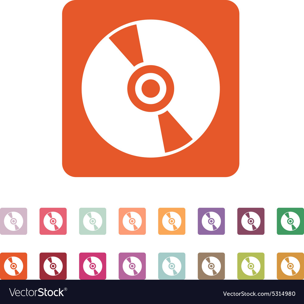 Cd icon compact disk symbol flat Royalty Free Vector Image