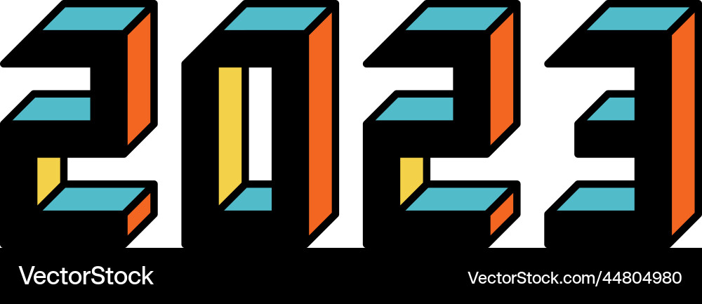 Happy new year 2023 with numbers creative style Vector Image
