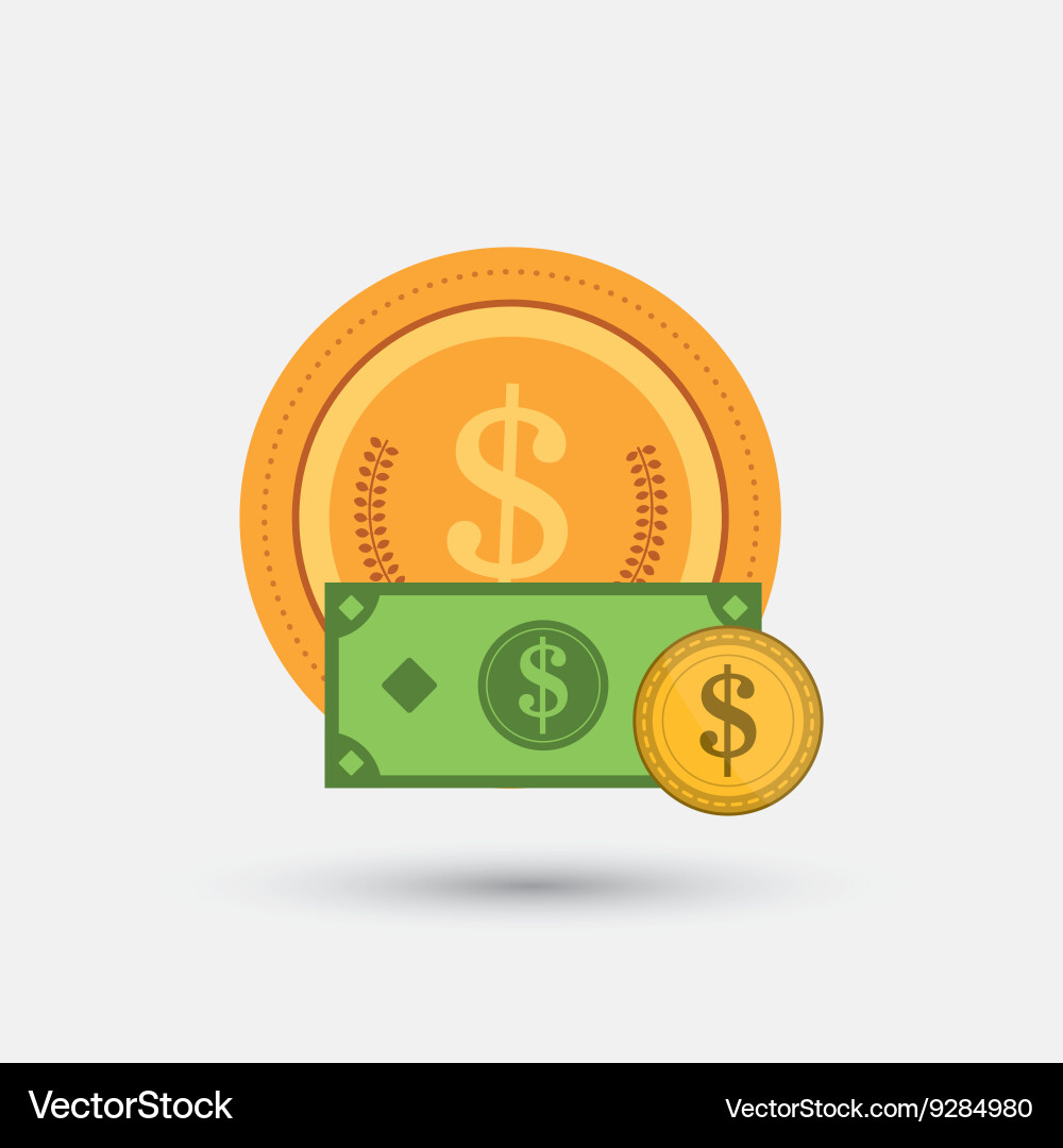Money design financial item icon white Royalty Free Vector