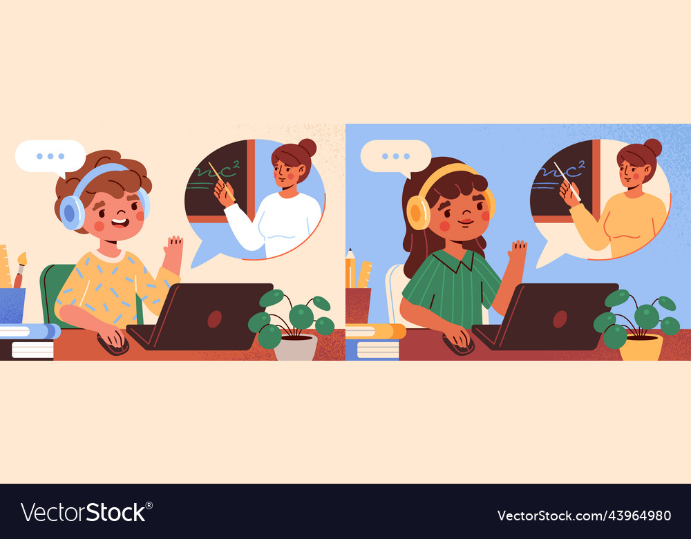 Remote education or distant learning Royalty Free Vector
