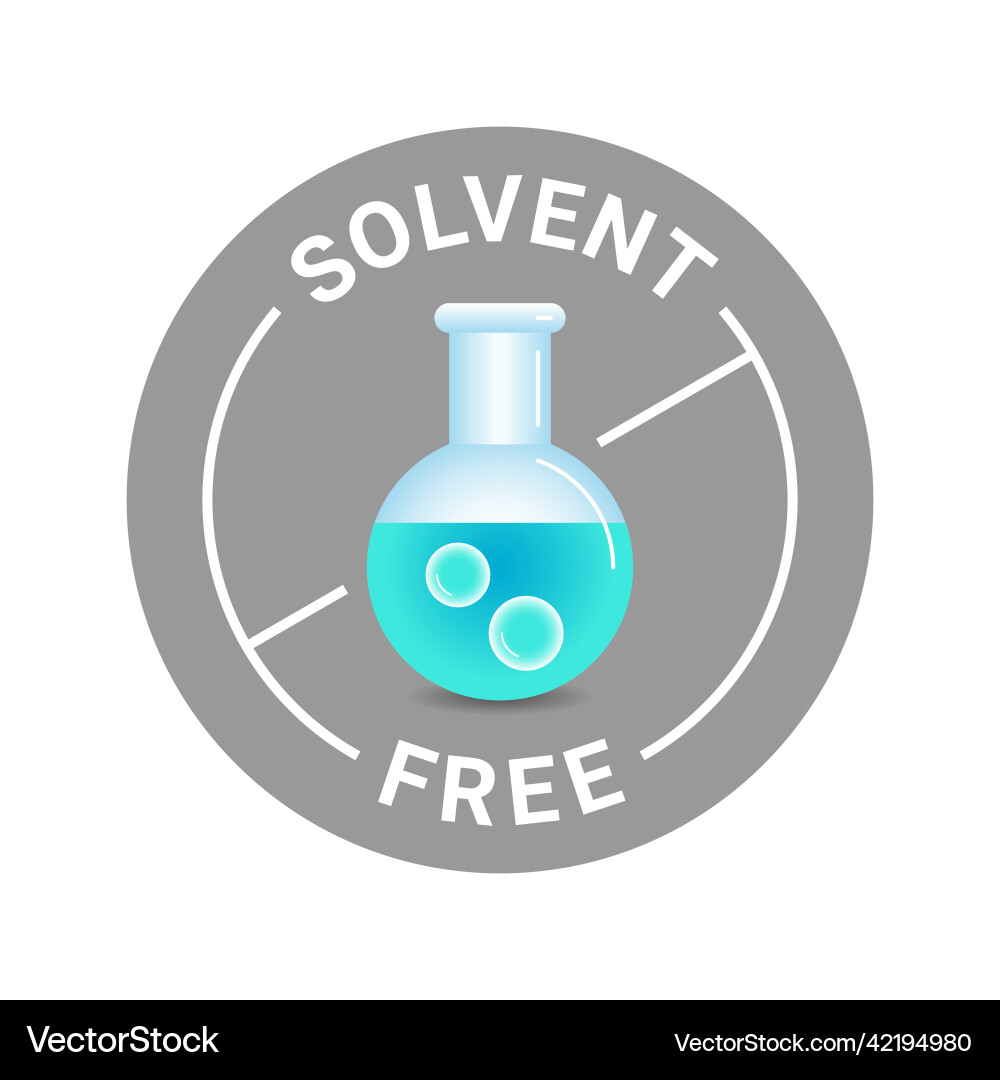 Solvent free product badge icon Royalty Free Vector Image