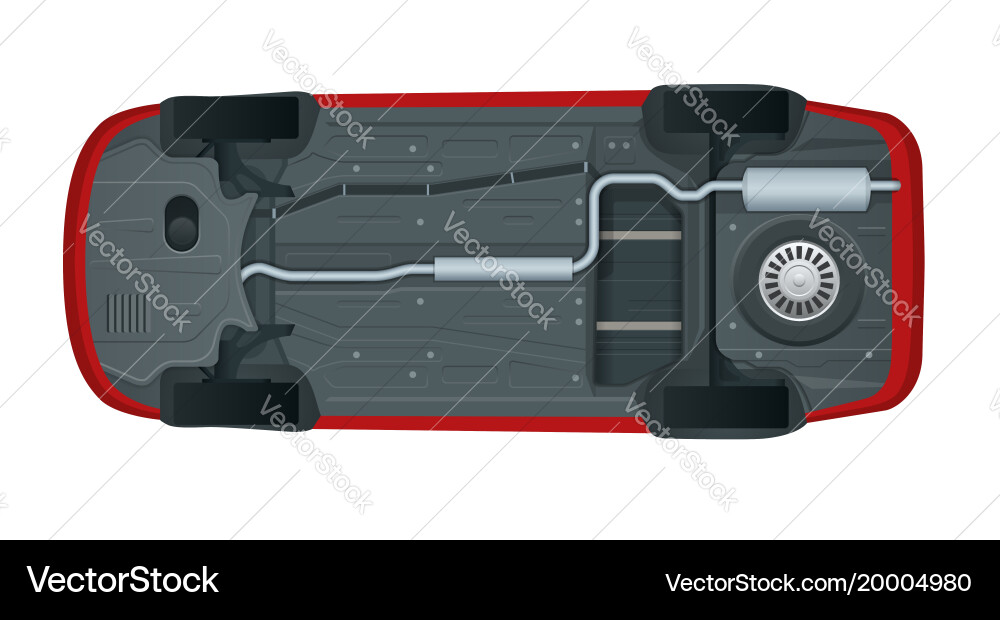 View from bottom a modern car Royalty Free Vector Image