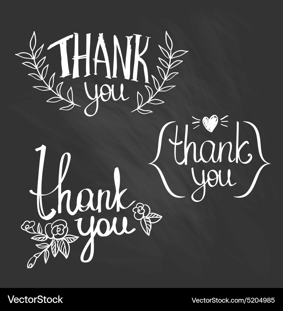A set of style thank you design elements Vector Image