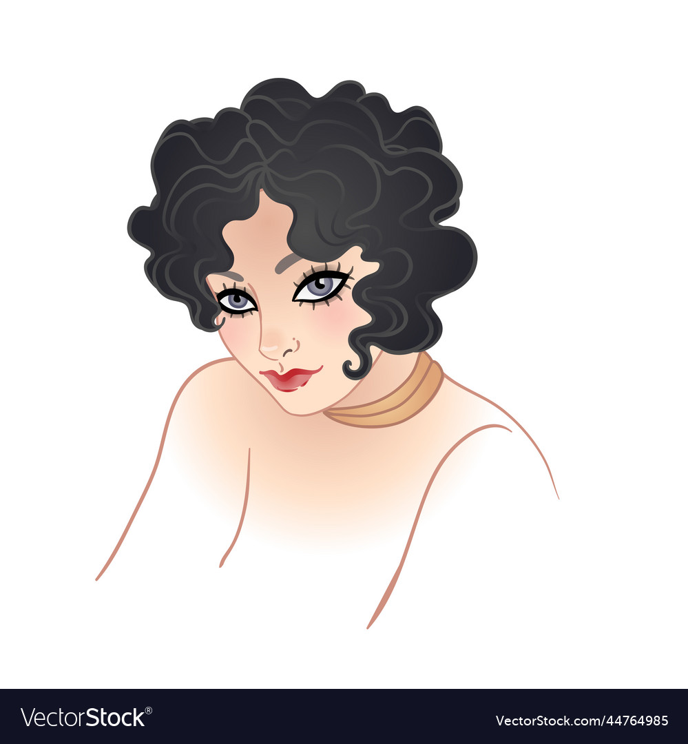 Art Deco Vintage Of Flapper Girl Royalty Free Vector Image