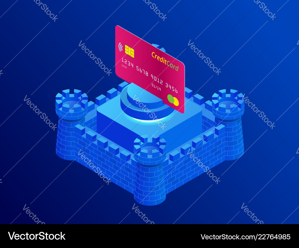 Bankcard protection bank service security safe Vector Image