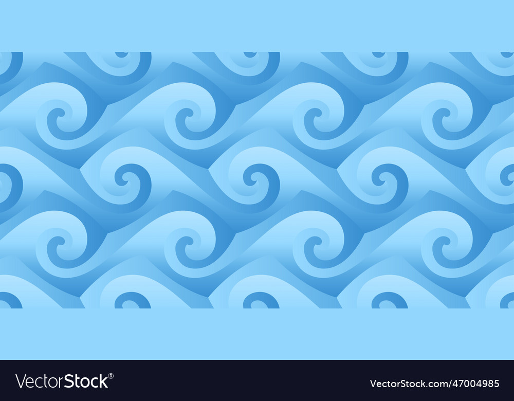 Blue seamless curly waves pattern Royalty Free Vector Image Blue seamless curly waves pattern Royalty Free Vector Image