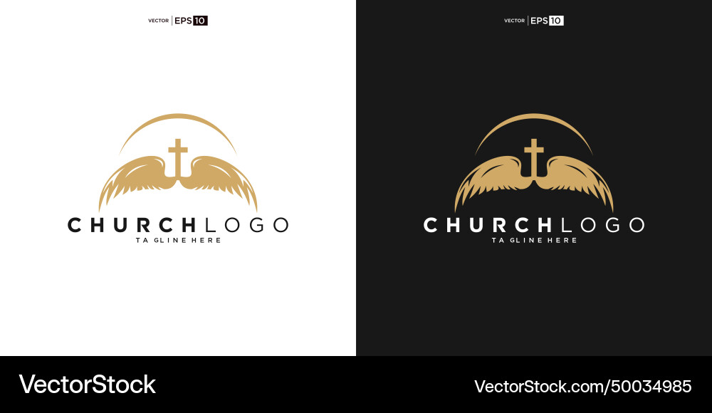 Church logo design inspiration Royalty Free Vector Image
