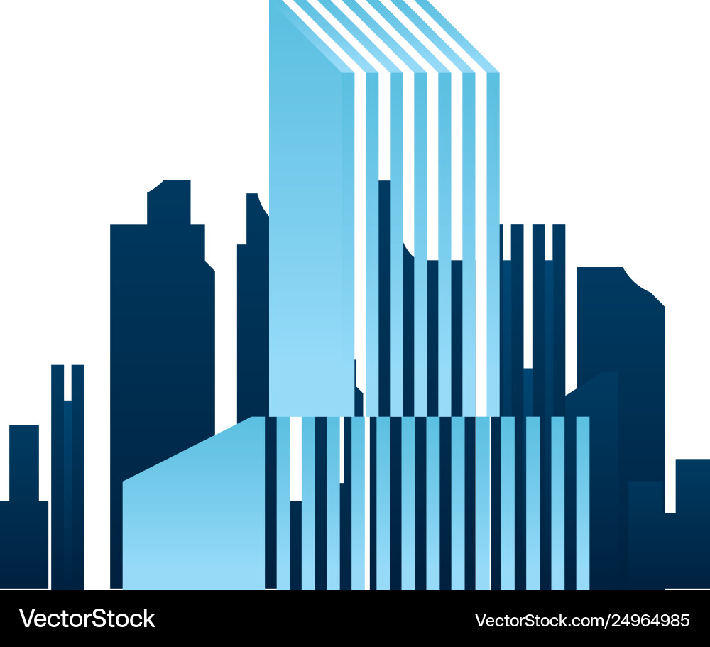 Futuristic buildings cityscape urban modern Vector Image