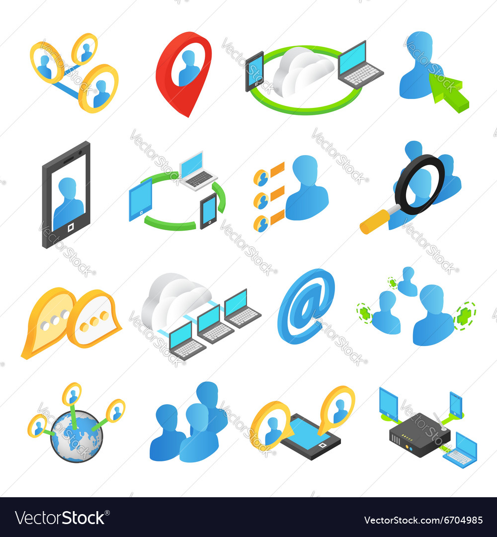 Internet isometric 3d icons set Royalty Free Vector Image Internet isometric 3d icons set Royalty Free Vector Image