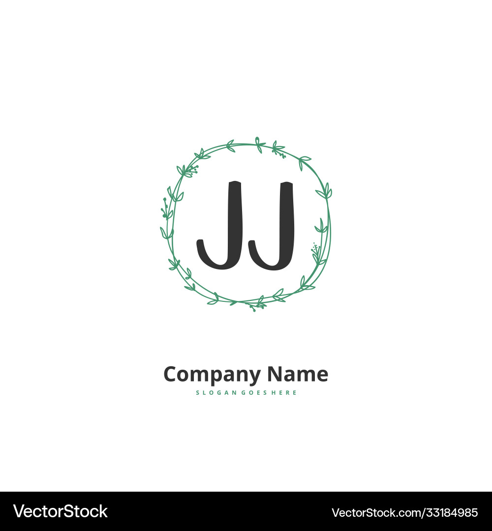 J jj initial handwriting and signature logo Vector Image