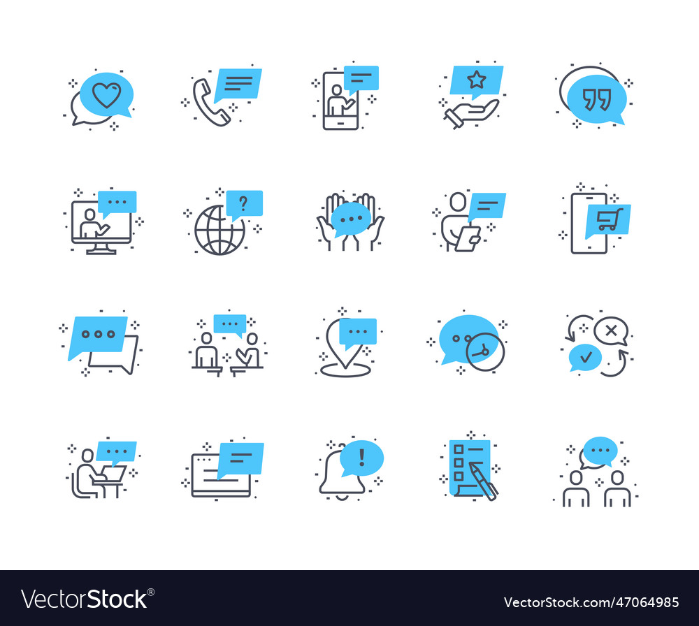 Message icons color set Royalty Free Vector Image