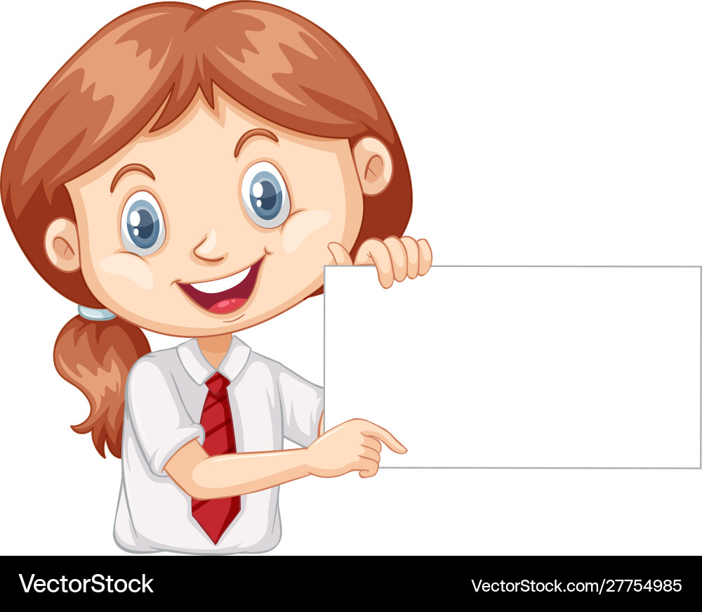 One happy girl blank sign Royalty Free Vector Image