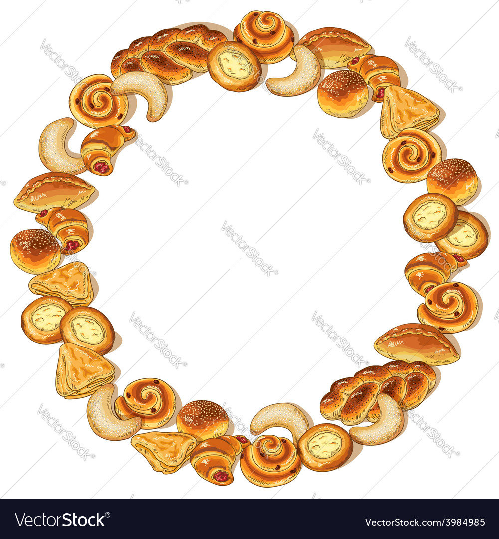 Pastry round Royalty Free Vector Image - VectorStock