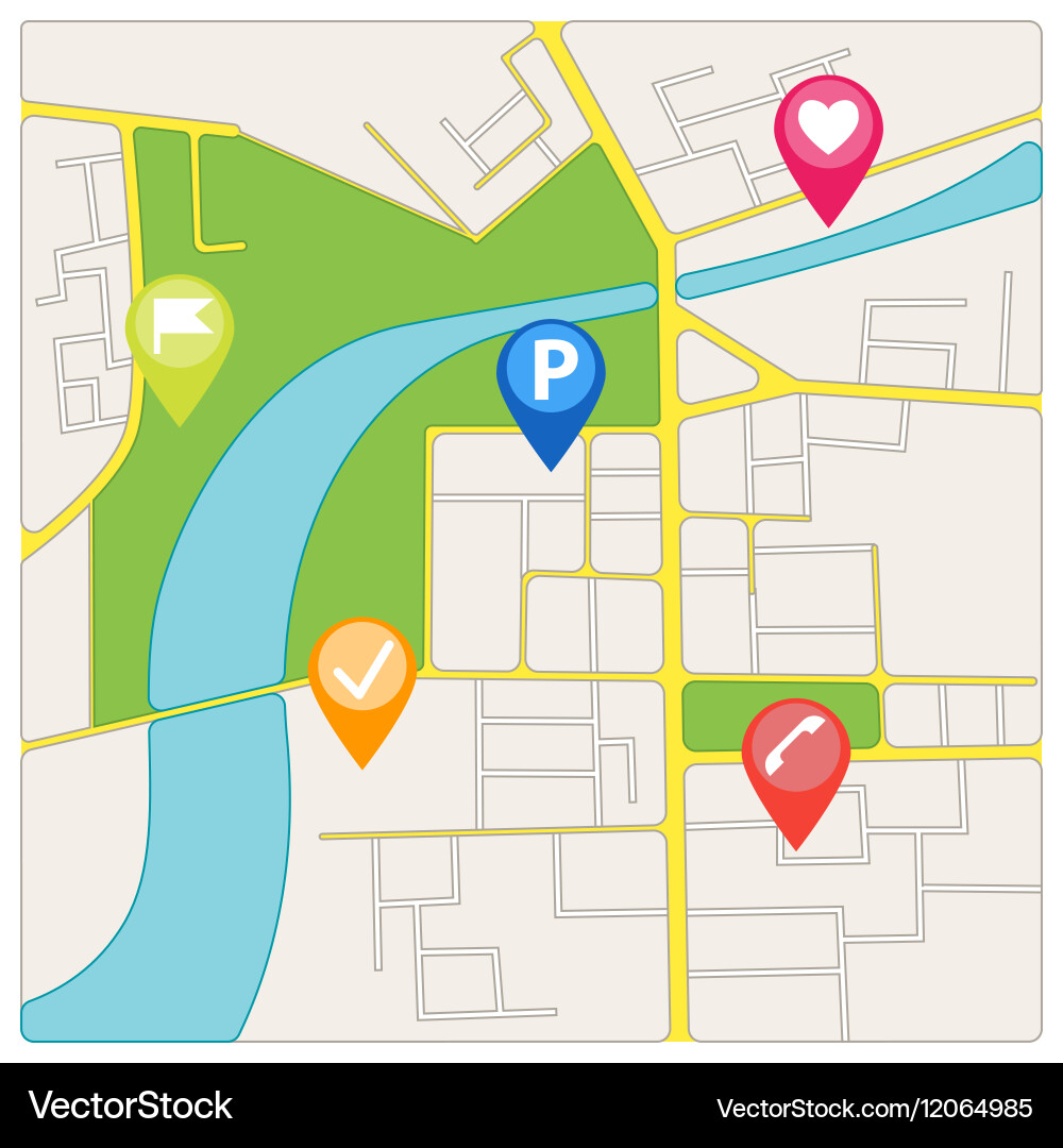 Road city map of district Royalty Free Vector Image