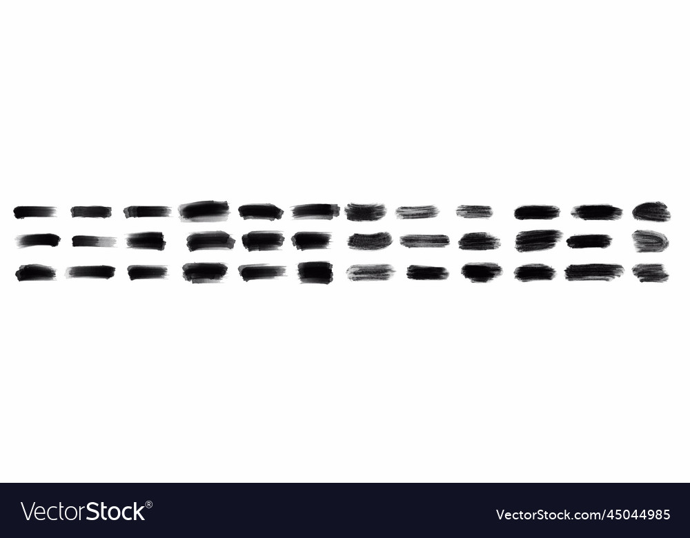 Set of black paint ink brush strokes brushes Vector Image