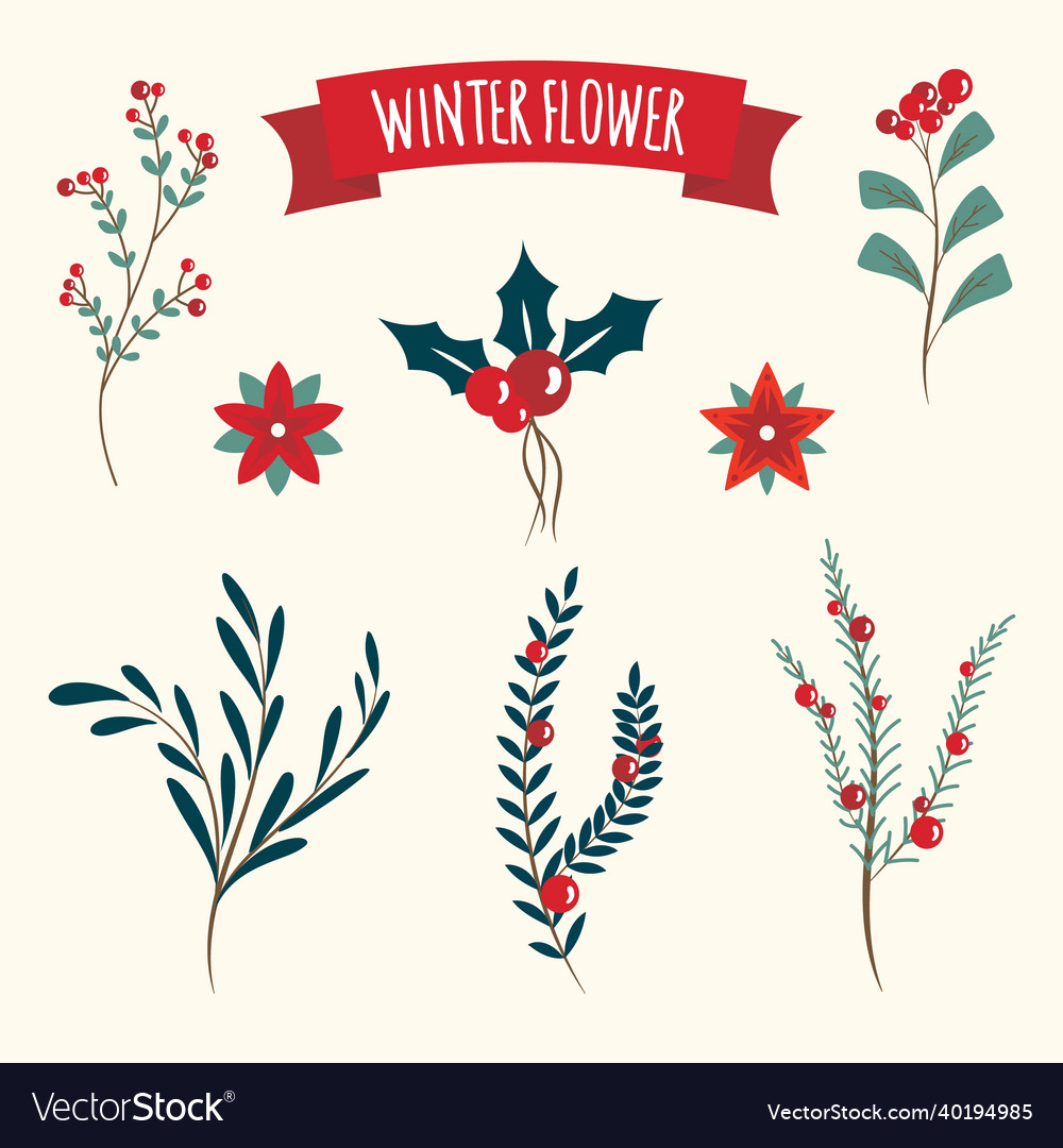 Set of christmas design elements Royalty Free Vector Image