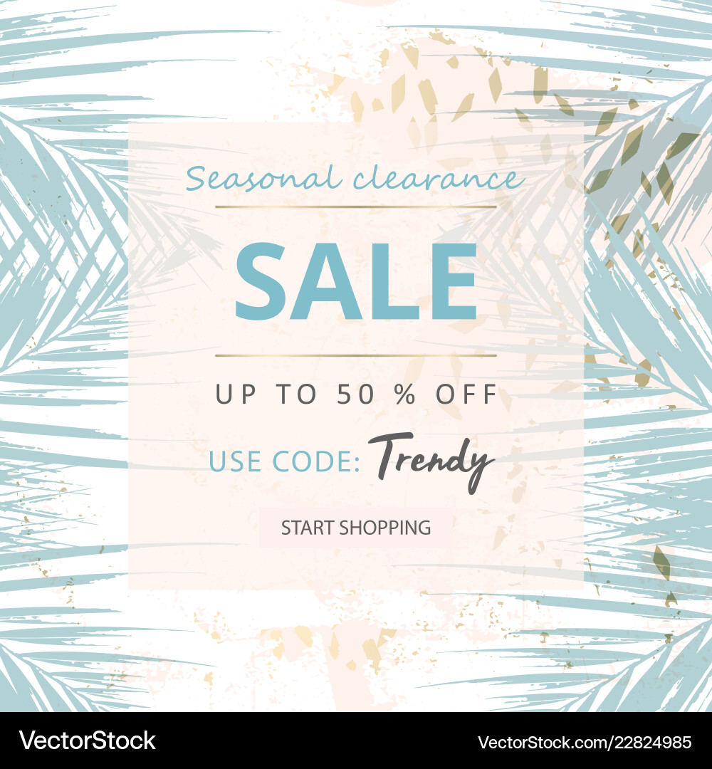 Trendy chic banner design with gold colored foil Vector Image