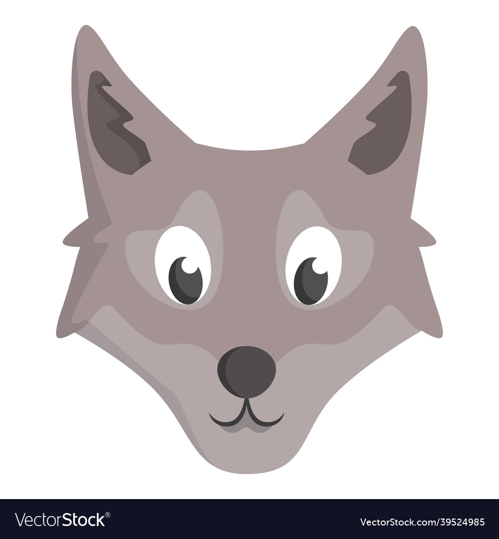 Wolf face front view Royalty Free Vector Image