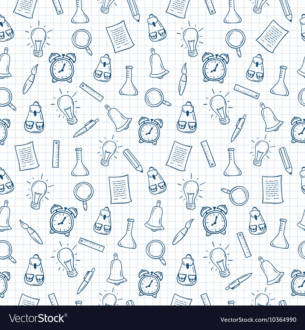 Back to school seamless pattern Royalty Free Vector Image