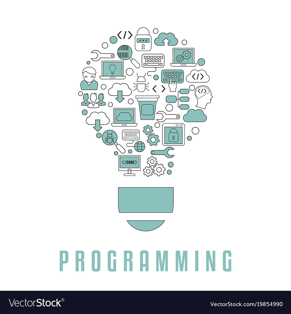 Coding and programming concept Royalty Free Vector Image