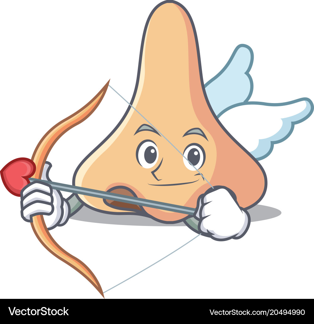 Cupid nose character cartoon style Royalty Free Vector Image