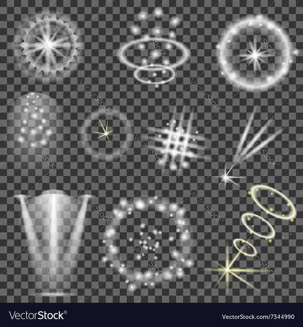 Different white lights Royalty Free Vector Image