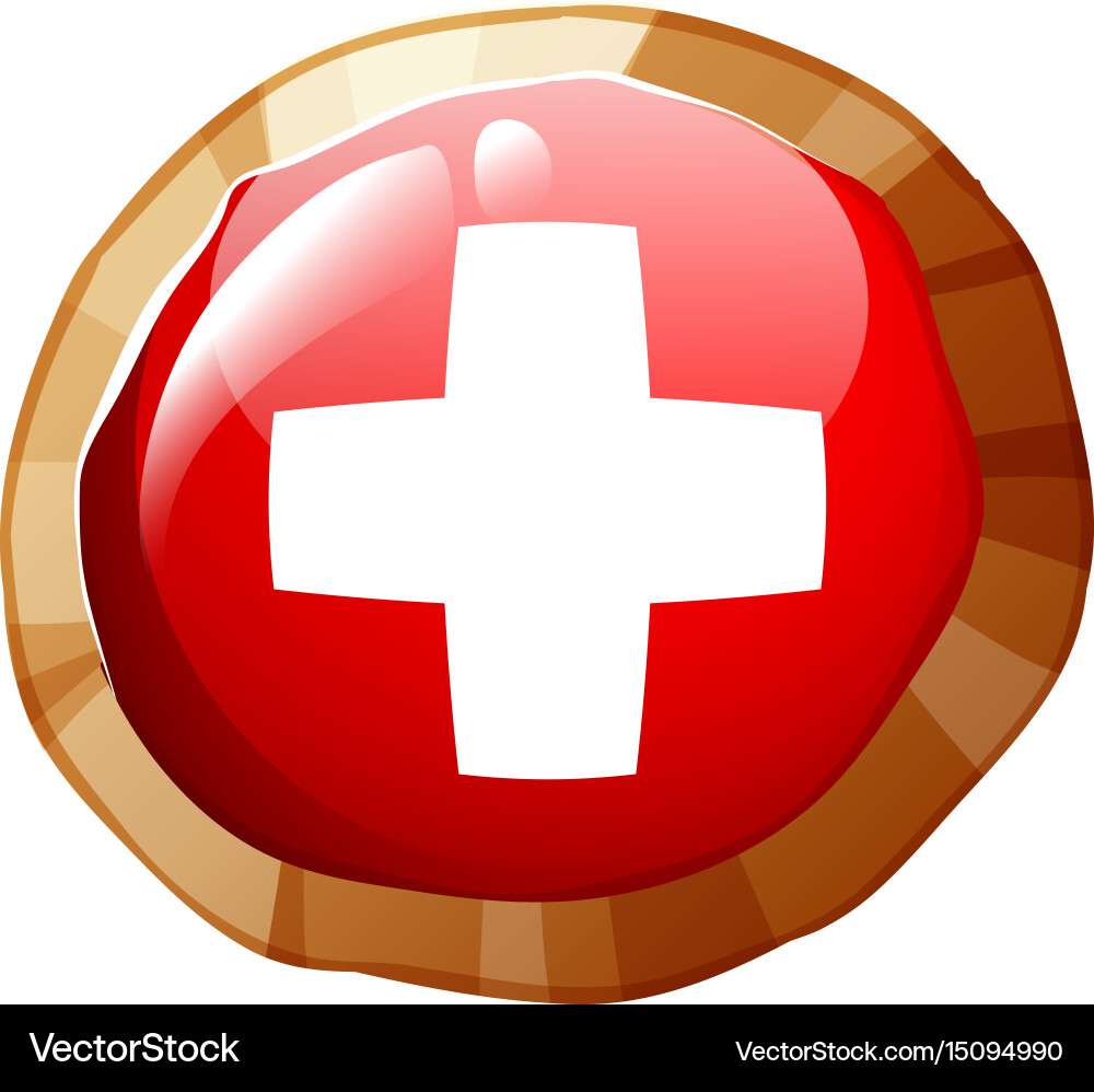 Flag of switzerland on round frame Royalty Free Vector Image