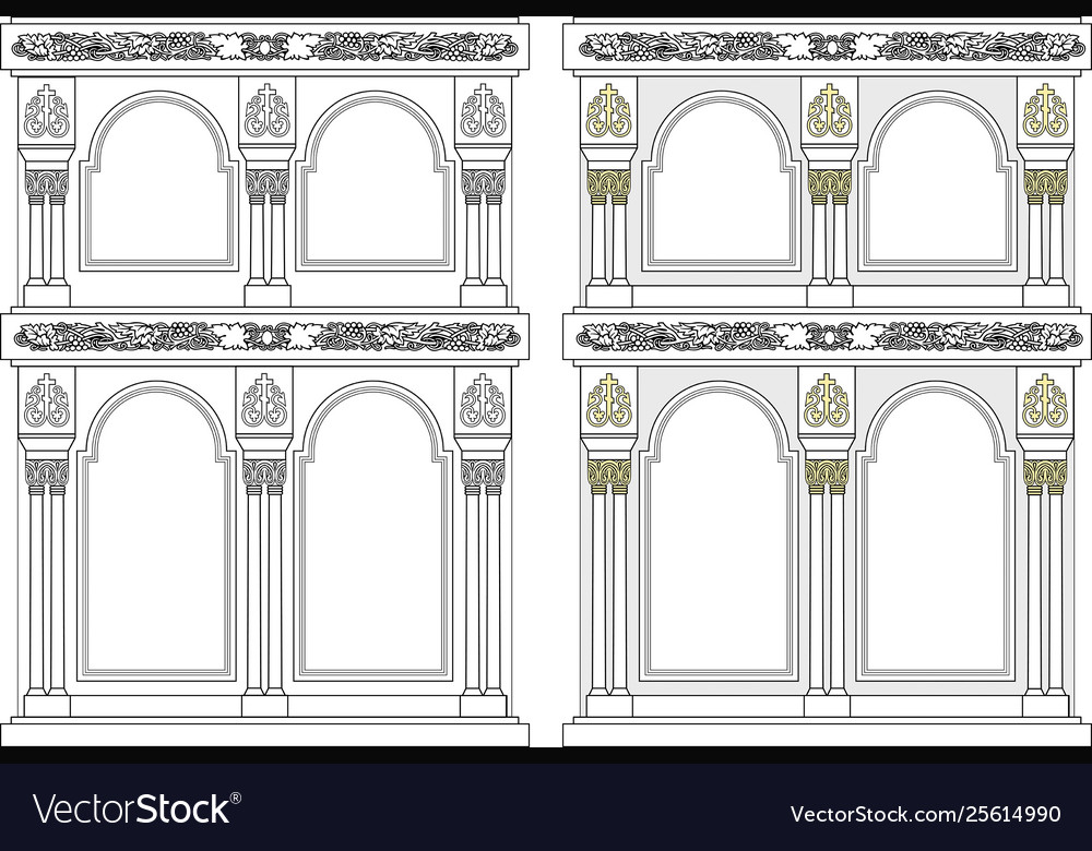 Iconostasis architectural object Royalty Free Vector Image