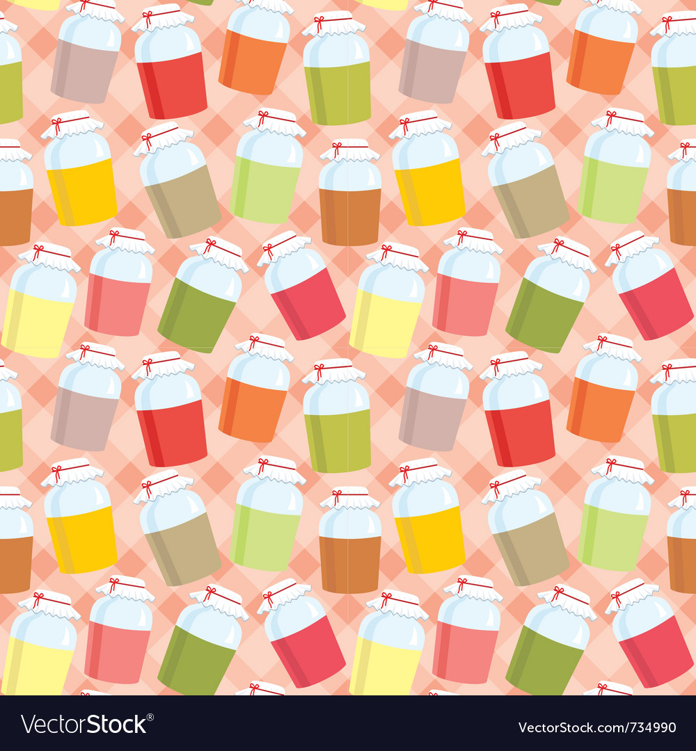 Seamless jars with jem pattern Royalty Free Vector Image