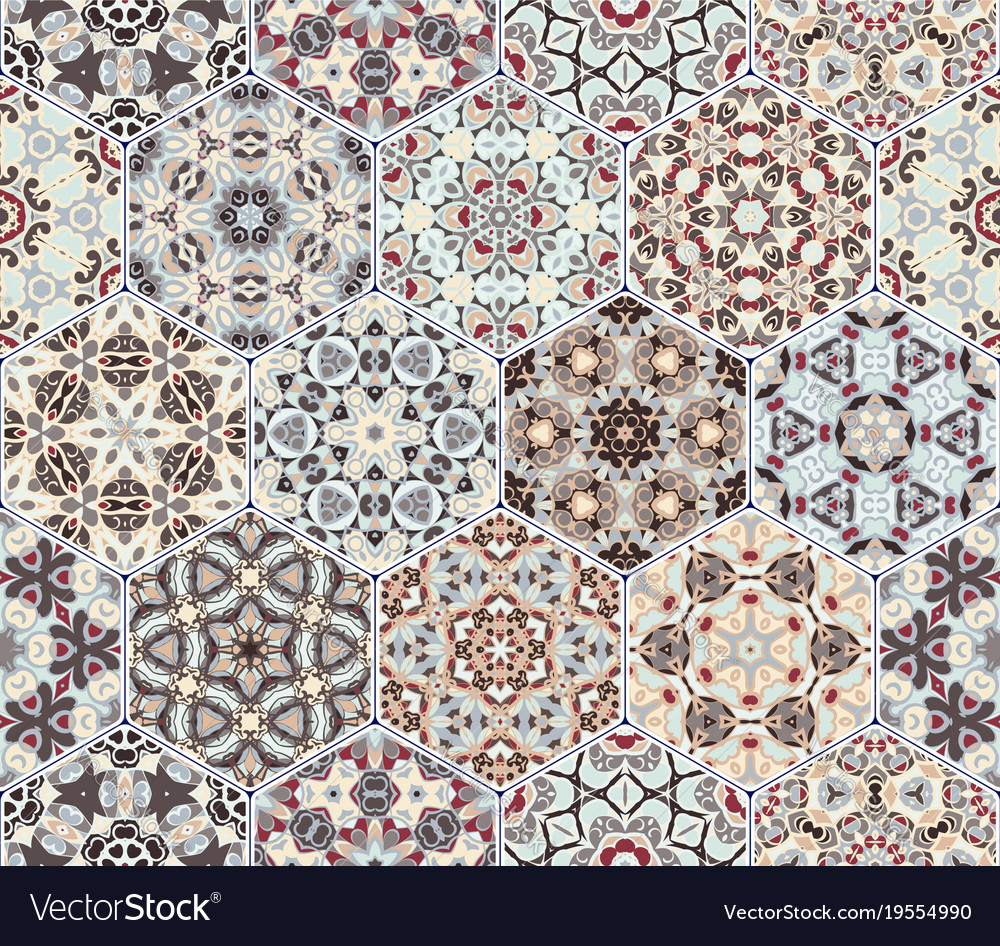 Set hexagonal patterns Royalty Free Vector Image