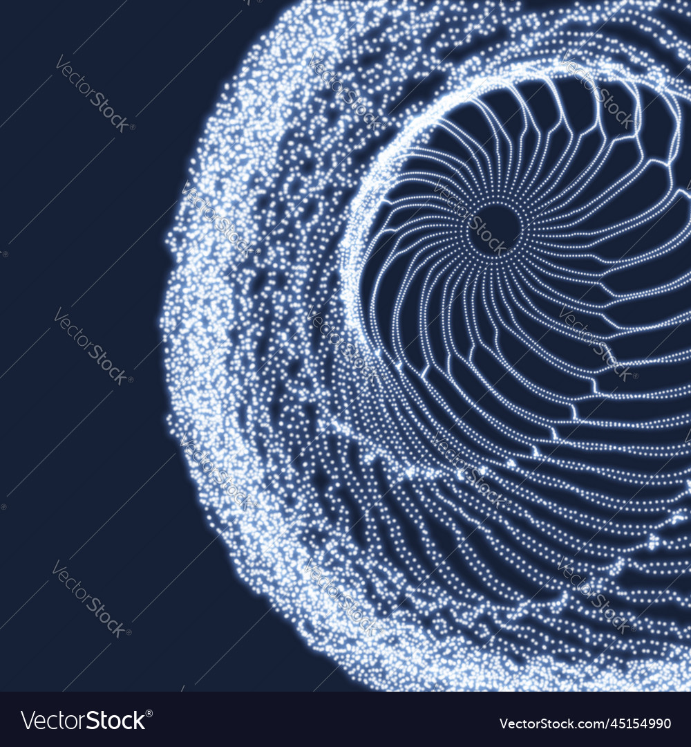 Spiral tunnel array with dynamic particles Vector Image